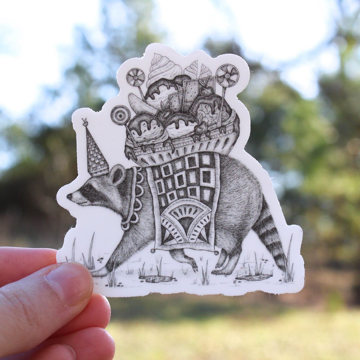 Rocky Road Raccoon | Vinyl Sticker – Mackenzie Myrick Studio